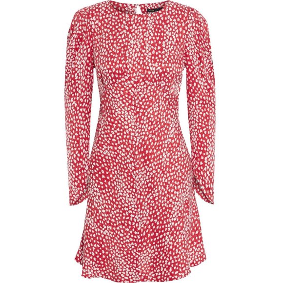 Maje | Dresses | Maje Romie Animal Print Mini Aline Dress In Red Size ...